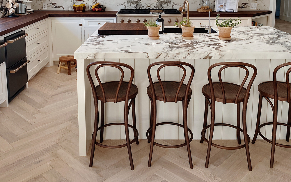 Wide plank engineered hardwood flooring in European Oak and Walnut