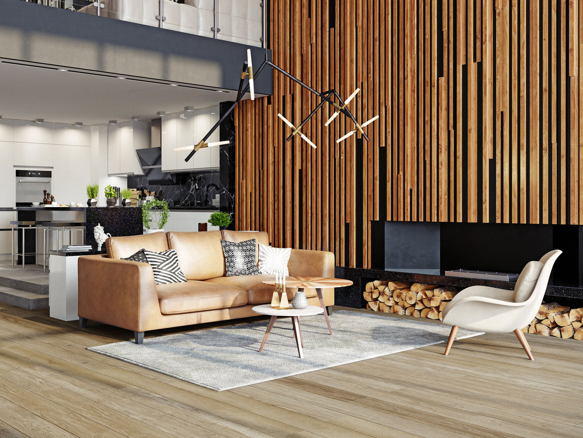 Wide plank engineered hardwood flooring in European Oak and Walnut